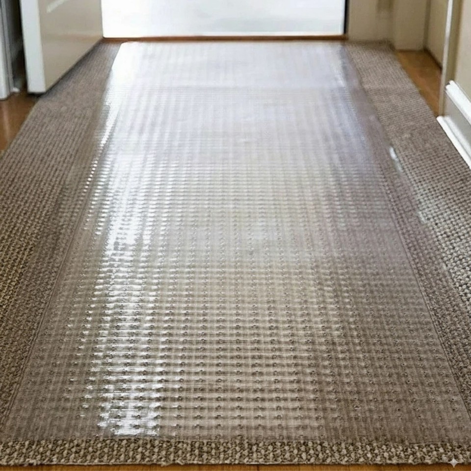 Heavy Duty Clear Vinyl Carpet Protector Non Slip Plastic Floor Mat Home ...