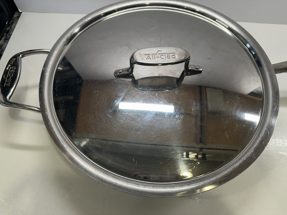 All Clad d5 Nonstick Saute 12.5” Pan 4Qt Stainless Steel With Lid | eBay