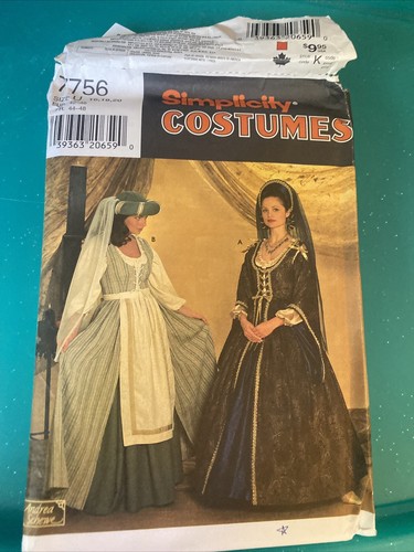 Simplicity 7756 Plus size RenFare Historical Costume dresses Sizes 16 ...