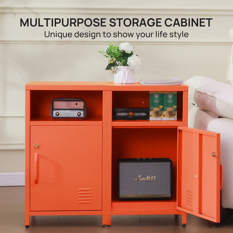 Night Table Lockable End Table Coffee Table Metal Locker Bedside ...