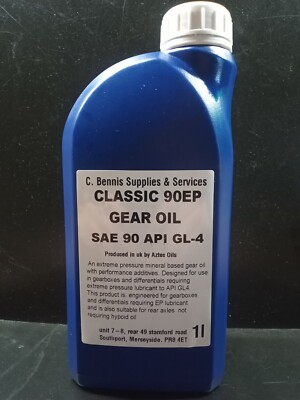 EP90 SAE 90 GL4 Mineral Extreme Pressure Gear Oil 1 Litre classic oils ...