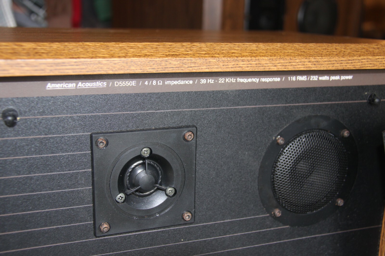 Pair American Acoustics speakers Model D555 OE, Four Way, 4/8 ohm, 116W ...