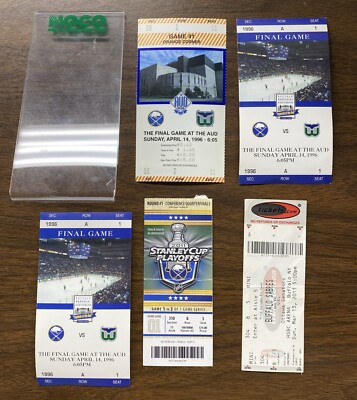 RARE Vintage Buffalo Sabres Ticket Lot 1996 Last Game Aud ACTUAL & 2 ...