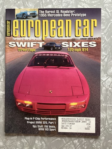 European Car Magazine February 1992 VW Porsche 356 Mercedes SL Roadster ...
