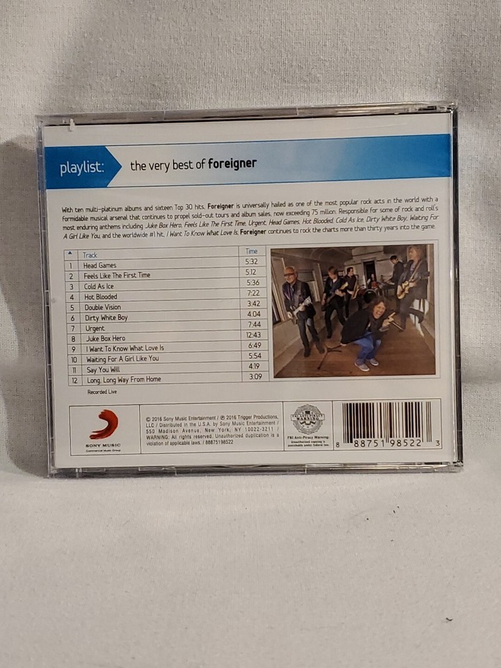 Foreigner - Playlist: Very Best of [New CD] 2016 Sony New And Sealed ...