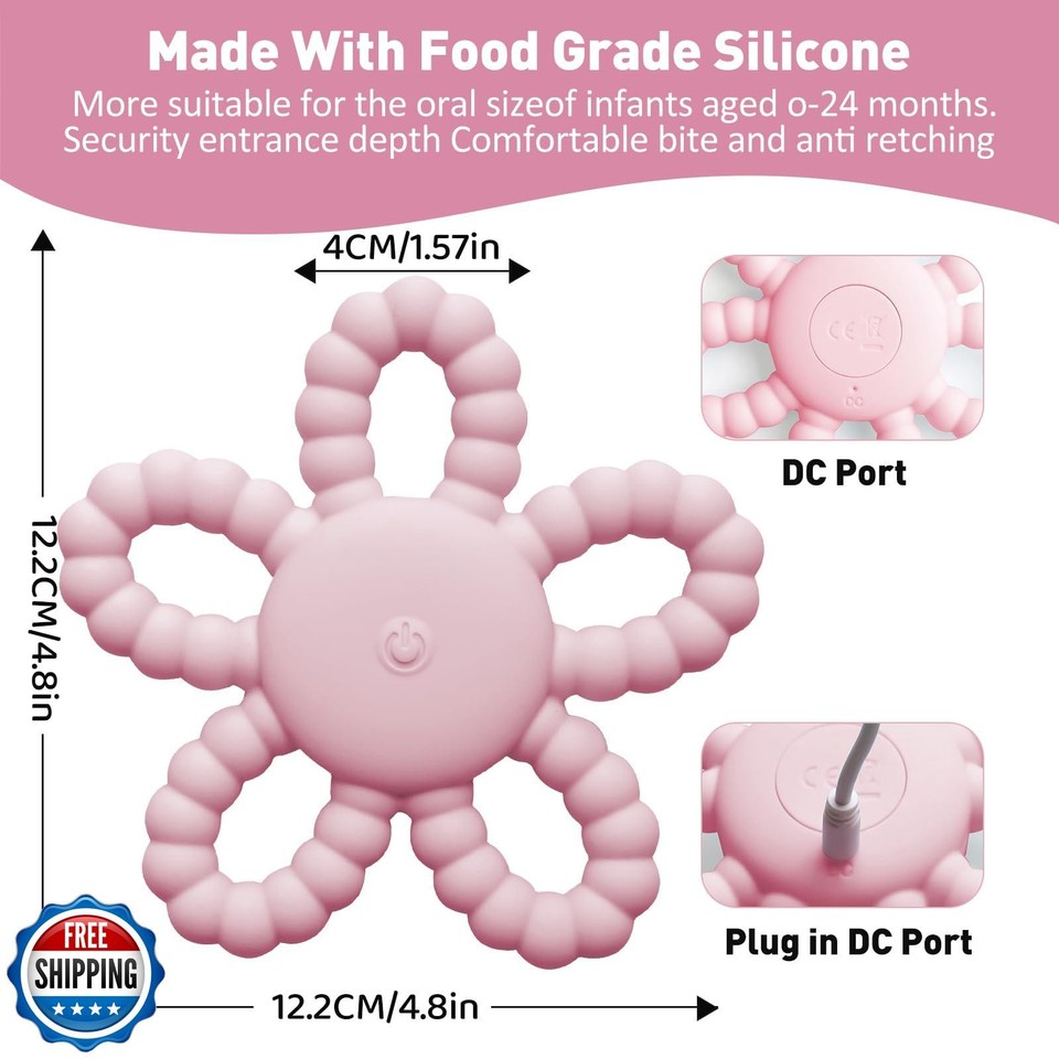 Vibrating Teether for Baby, Sensory Chew Toys for Autistic Children and ...