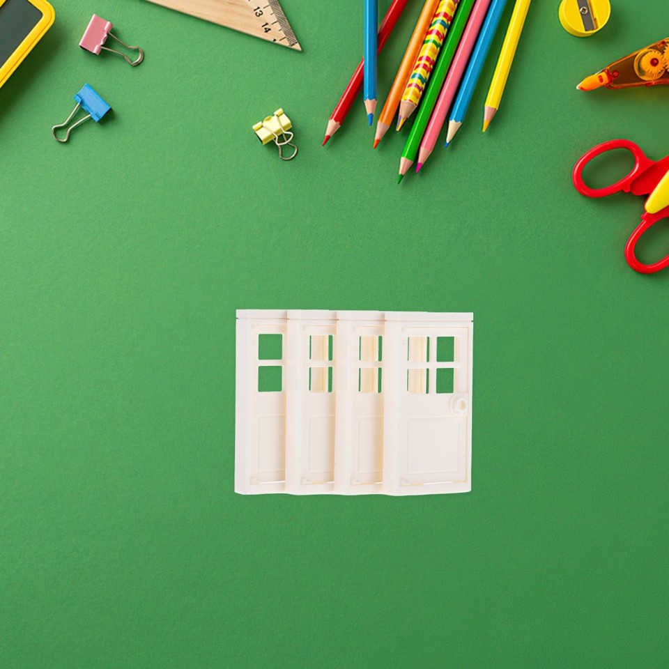 4pcs High Realism Dollhouse Door Miniature Plastic Model DIY Tiny House ...