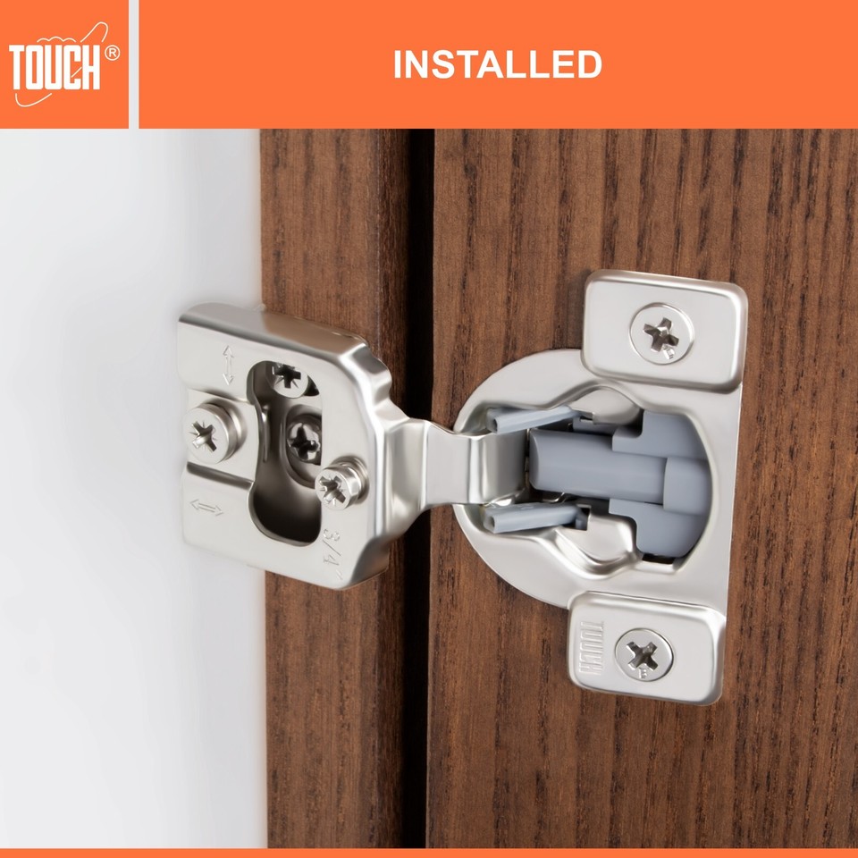 Compact Cabinet Hinges, Soft Close 105° Face Frame 3/4" Overlay 6 Way ...