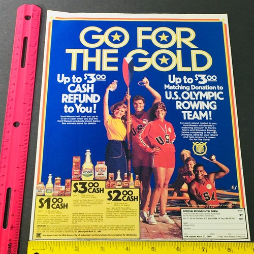 VTG Retro 1984 Hunt-Wesson Foods U.S. Olympic Rowing Team Sponsor Ad ...