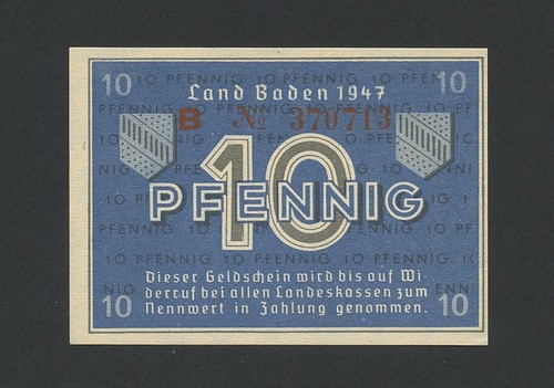 GERMANY 10 pfennig 1947 Krause s1002 Uncirculated (ms.67) World Paper ...