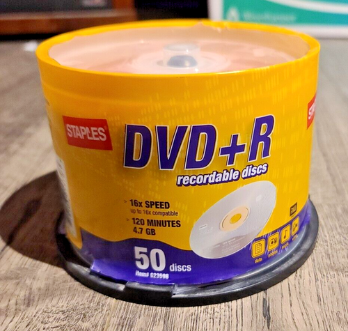 Staples DVD+R 4.7 GB 16x 120Min Recordable -50 Pack Spindle - mostly ...