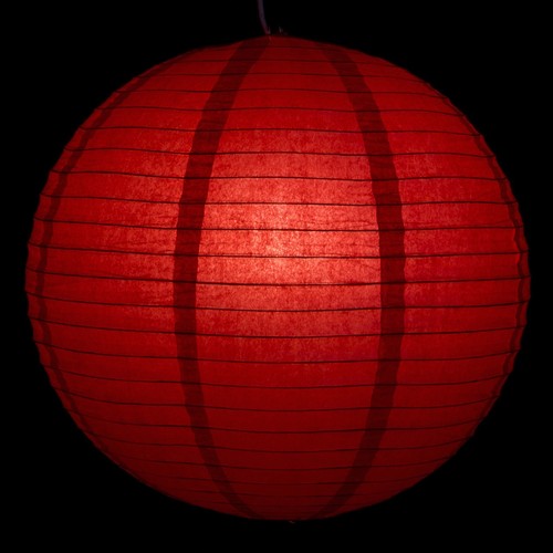 (Set of 3) Indoor / Outdoor Party Wedding Decorative Round Red Paper ...