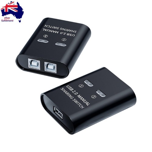 USB 2.0 Manual Sharing Switch 2 in 1 out USB Printer Sharing Converter ...