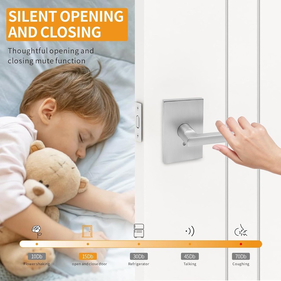 Amerdeco 1 Pack Brushed Satin Nickel Interior Privacy Door Handles ...