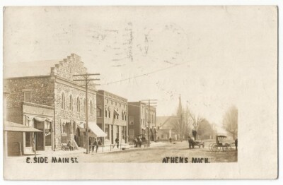 Athens Michigan MI ~ Main Street Scene RPPC Real Photo 1909 | eBay