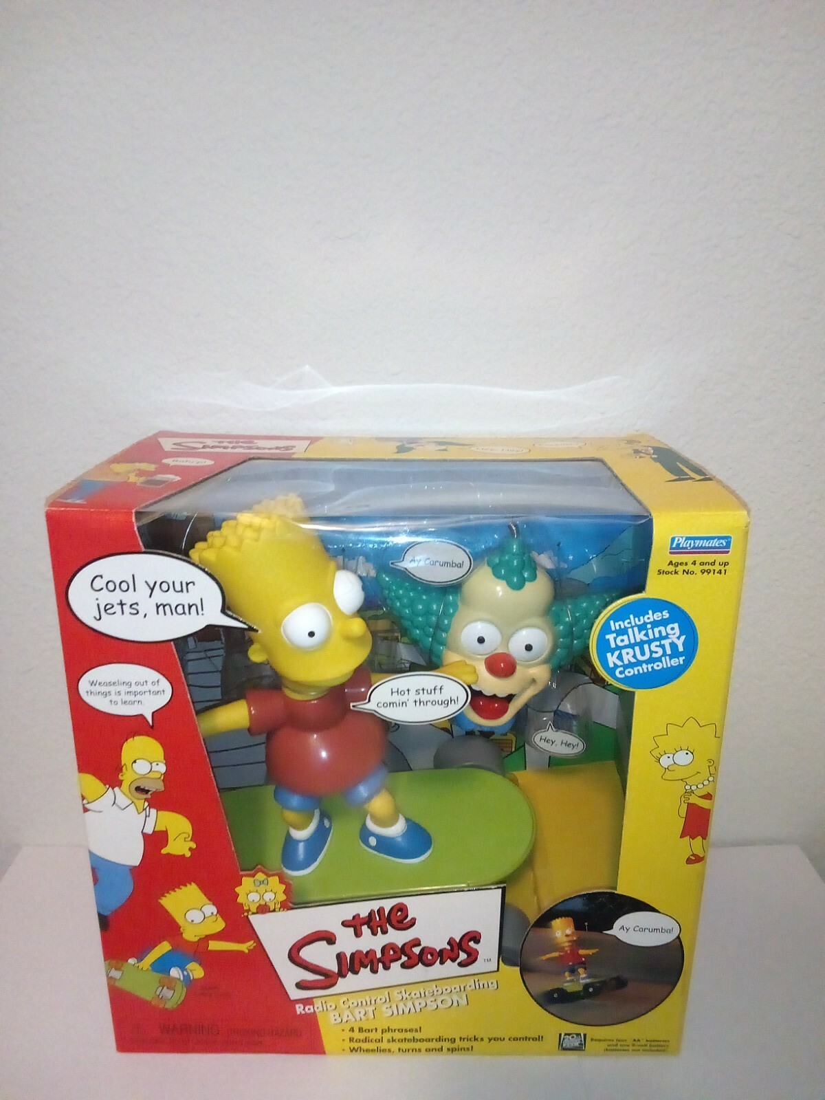 2000 The Simpsons Radio Control Scateboarding Bart w/ Talking Krusty ...