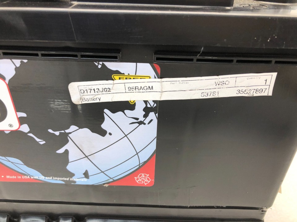 WORLD SOURCE ONE 95R AGM 950 CCA 190RC 105AH 12V BATTERY | 9/22 | 22 V