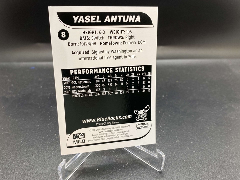 Yasel Antuna 2021 Choice NNO Wilmington Blue Rocks Nationals | eBay