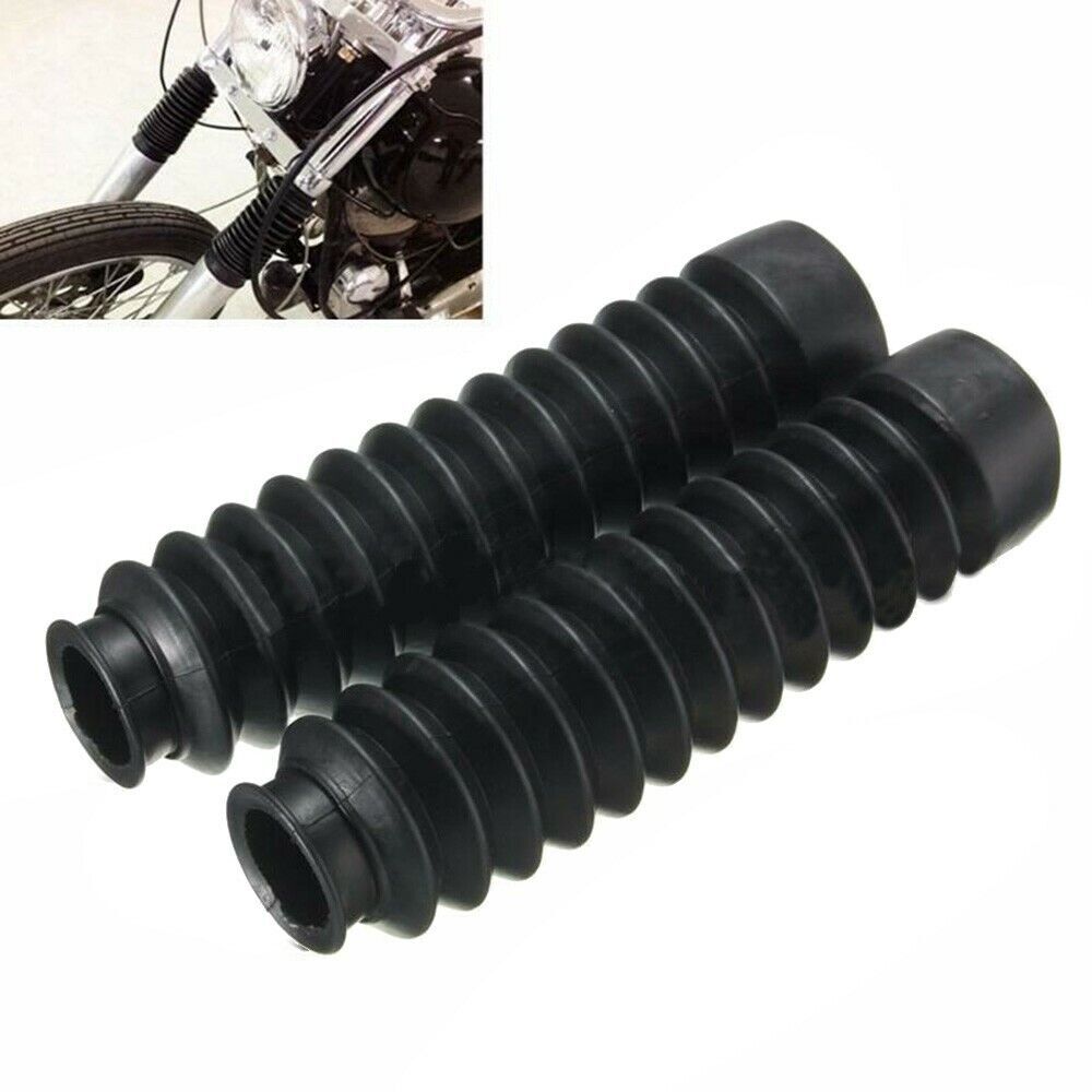 2 X Motorcycle Rubber Front Fork Gaiters Dust Cover Gators Boots For ...