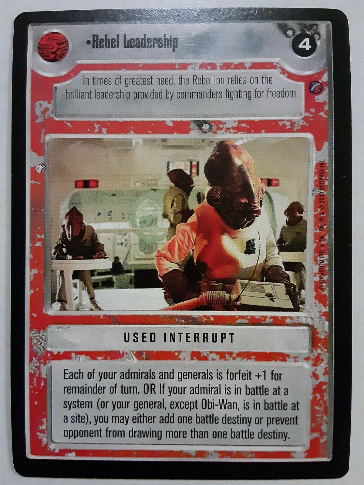 Decipher Star Wars Death Star II CCG RARE UNPLAYED BB Rebel Leadership ...
