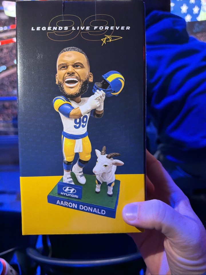 Aaron Donald Rams Bobblehead SGA Stadium Giveaway with Goat New In Box ...