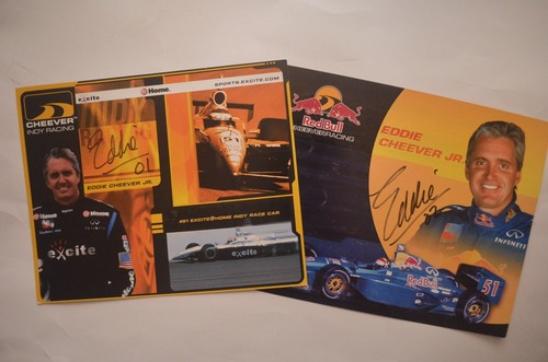 Lot of (2) Signed Eddie Cheever Jr. Red Bull Cheever Indy Racing Photo ...