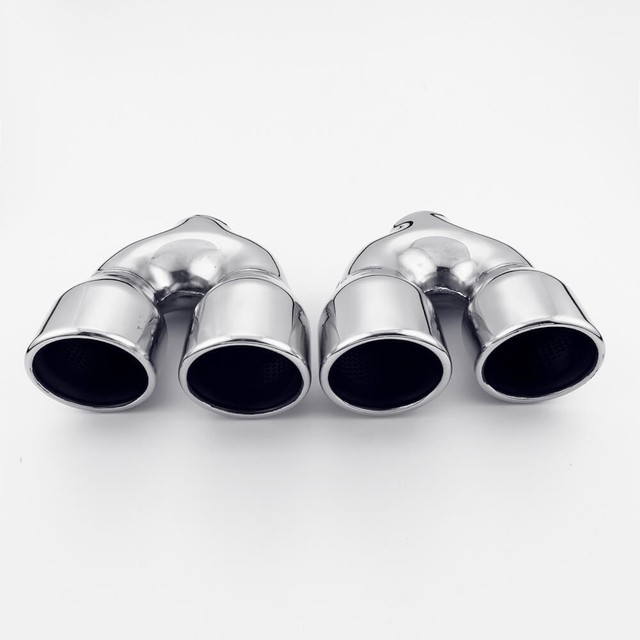 2.25" Inlet 3.5" Outlet Staggered Round Rolled Slant Cut Resonated ...