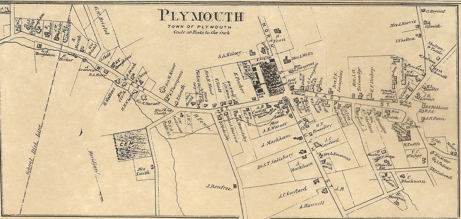 Plymouth Oakville Terryville Pequabuck CT 1874 Maps with Homeowners ...