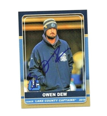 Owen Dew signed autographed 2019 Lake County Captains team set card d ...