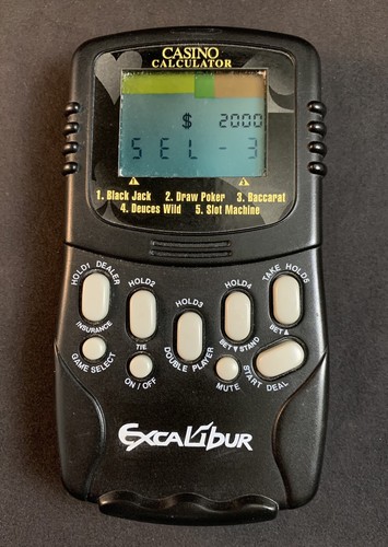 Excalibur Casino Calculator Dual-Sided 5-in-1 Handheld Electronic Game ...