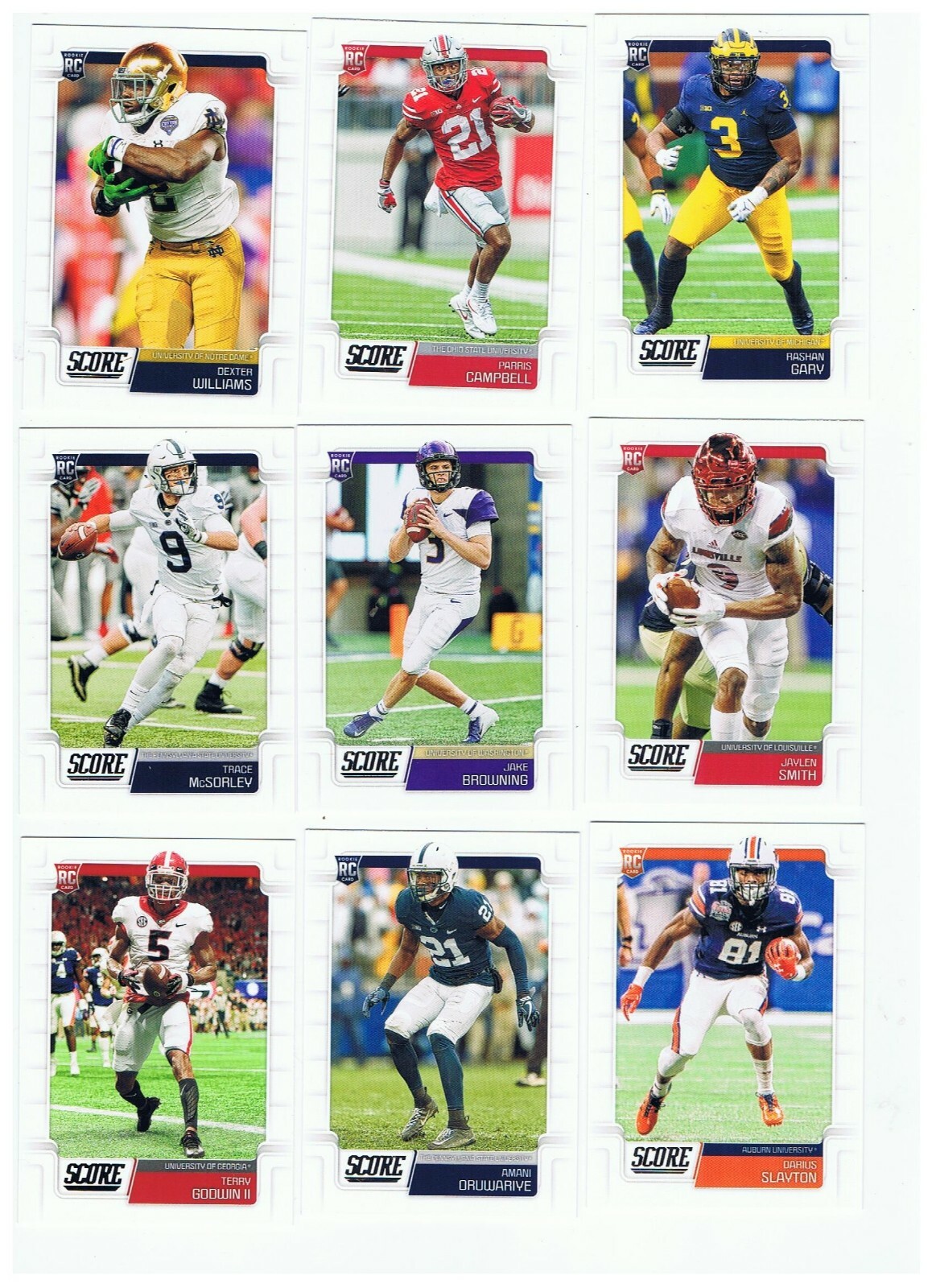2019 SCORE NFL ROOKIE CARDS - YOU PICK THREE(3) YOU NEED | eBay
