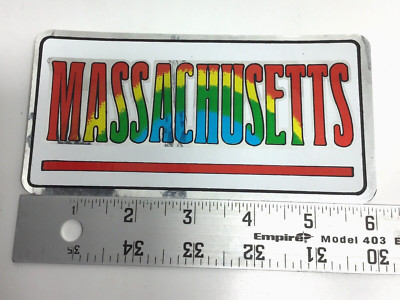 Vintage 1980’s Metallic Foil State Sticker Massachusetts Bumper RV ...