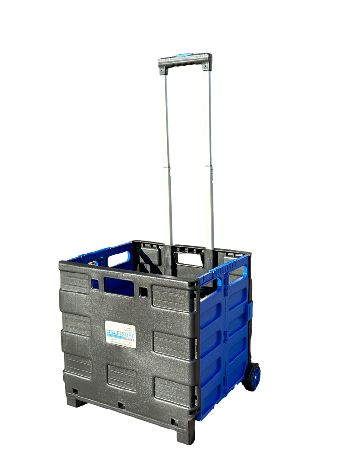 LEISURE DIRECT FOLDING HEAVY DUTY SHOPPING BOOT CART CRATE TROLLEY ...