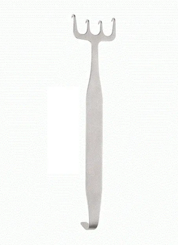 FREEMAN Facelift Retractor, 7.0", Straight, Offset 4-Sharp Prongs, 1.5 ...