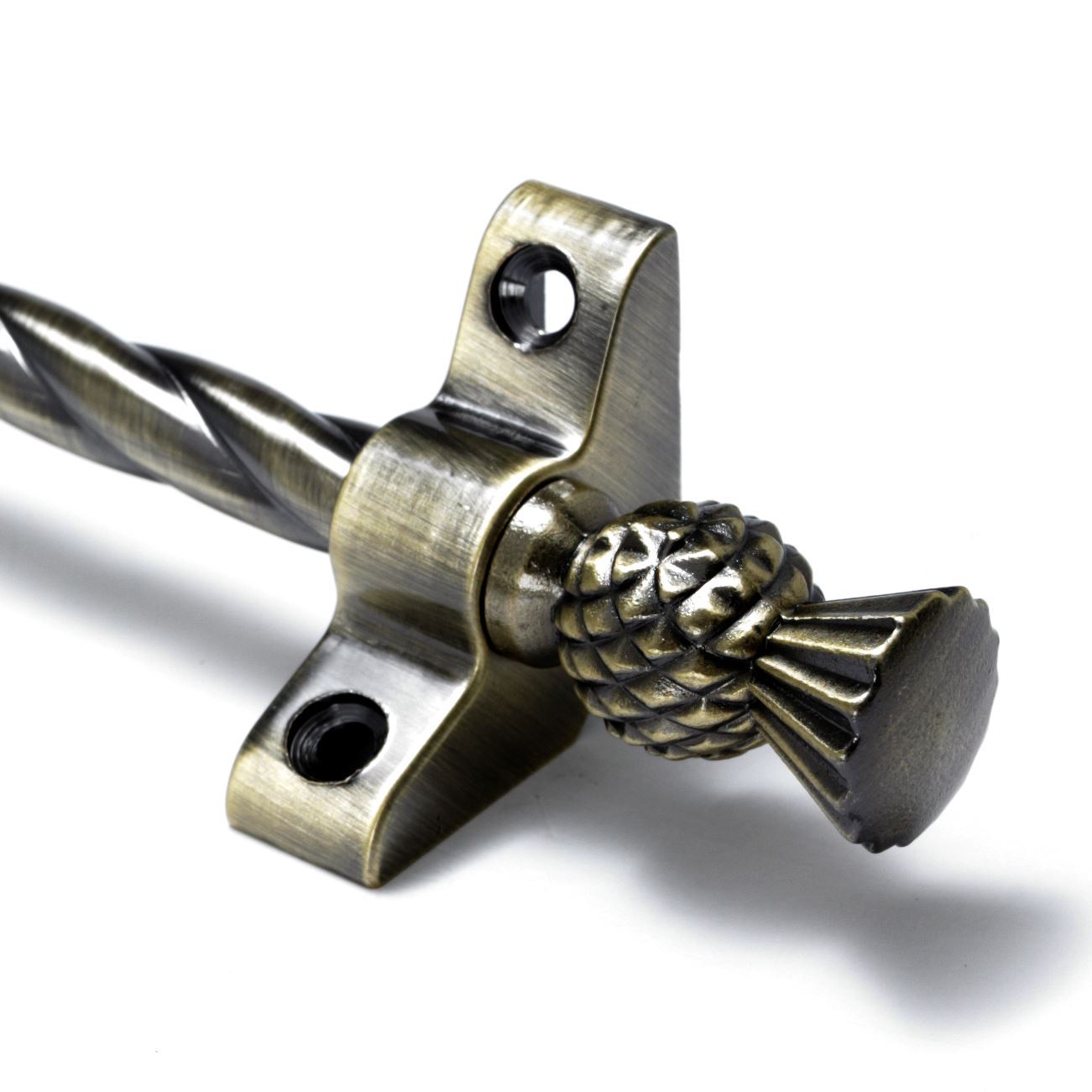 13 X Antique Brass Stair Rods - 3/8" x 28.5" - Candy Twist - Thistle ...