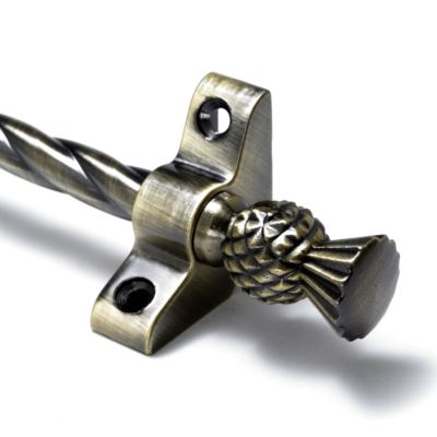 13 X Antique Brass Stair Rods - 3/8" x 28.5" - Candy Twist - Thistle ...