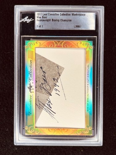 Max Baer 2017 Leaf Masterpiece Cut Signature signed autographed boxing ...