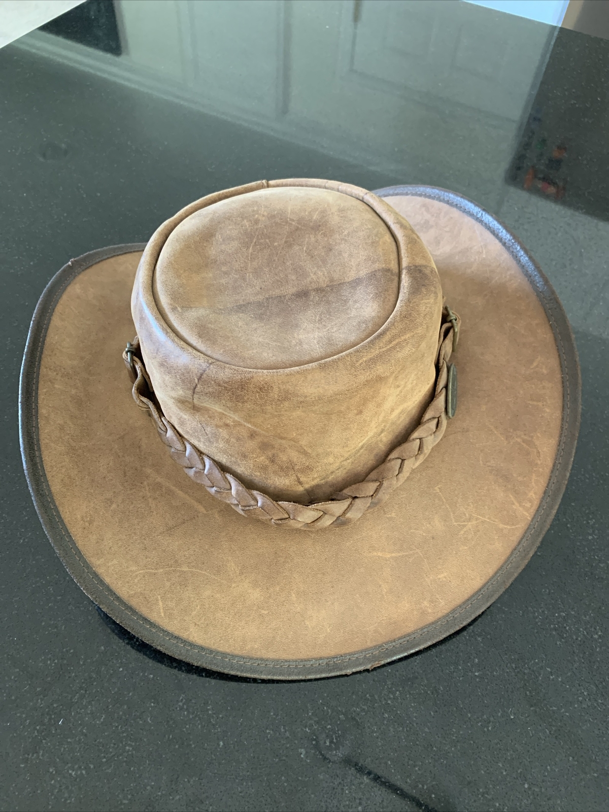 Overlander Tan Brown Genuine Leather Bush Hat Made In Australia Size ...