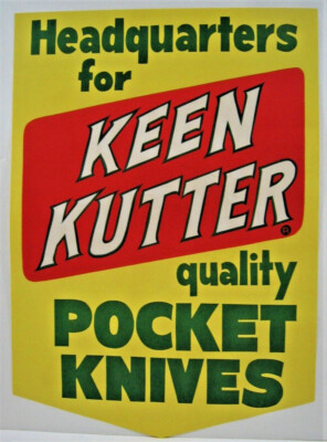 Vintage Keen Kutter Pocket Knives Hardware Store Paper Sign Unused Old ...
