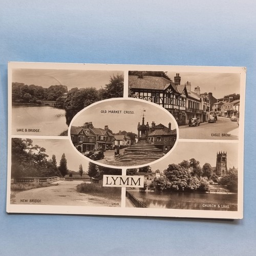 Lymm Postcard C1958 Real Photo Eagle Brow Pub Market Cross Shops Cars ...