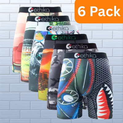 Ethika Men's Underwear Boxer Briefs 6-Pack – S to XXXL – Comfort Fit ...