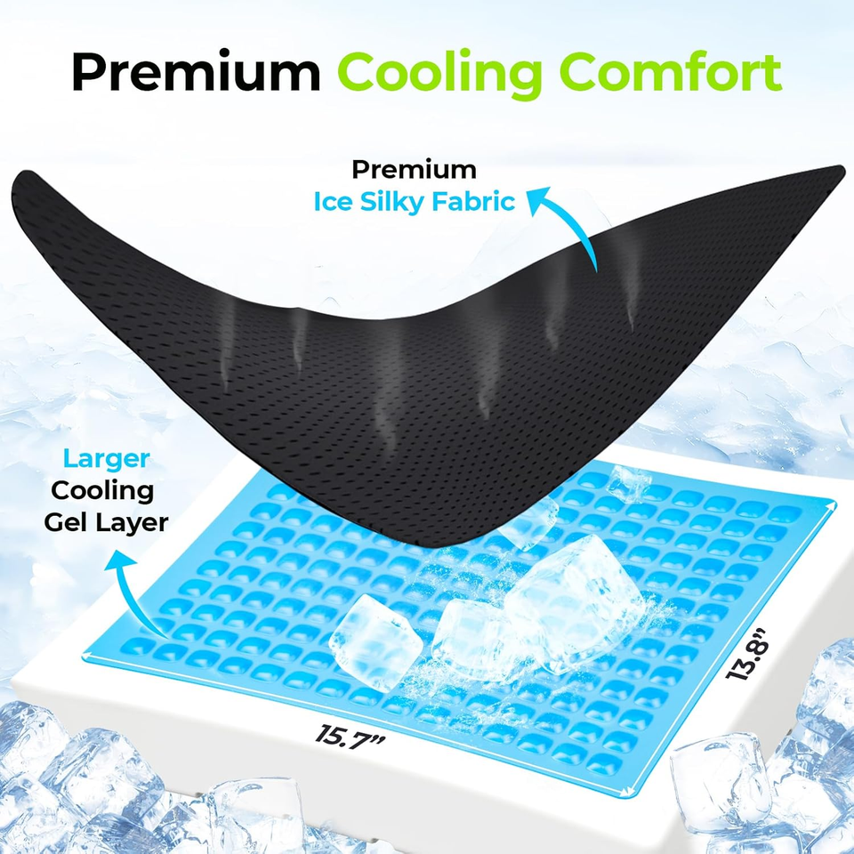 Cooling Gel Wheelchair Seat Cushion for Sciatica, Back, Pressure Sore ...