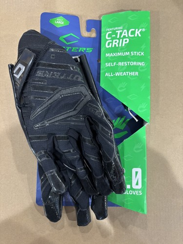 NWT CUTTERS REV PRO 6.0 C-TACK Max Stick Receiver GLOVES Black Adult ...