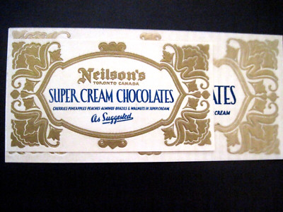 Gorgeous 1930's Chocolate Label for "Neilson's" Super Cream Chocolates ...