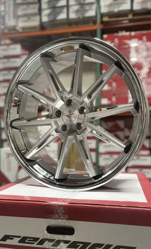 19" STAGGERED FERRADA CM2 MACHINE SILVER CHROME LIP RIM(5X112)S560 S5 ...