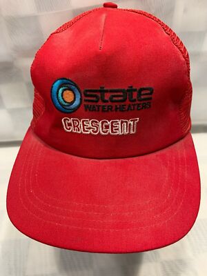 Vintage STATE Water Heaters Crescent Made in USA Trucker Snapback Adult ...