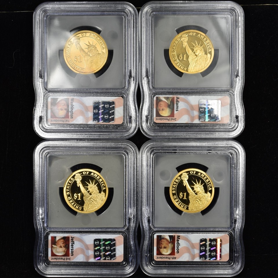 2007-S PRESIDENTIAL DOLLAR SET ICG PR-70 $1 PROOF 4 COIN SET PF 1ST STRIKE | eBay
