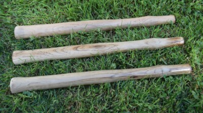 Lot (3) HICKORY 18" ENGINEER'S HAMMER HANDLE Fire Finish & Lacquered ...