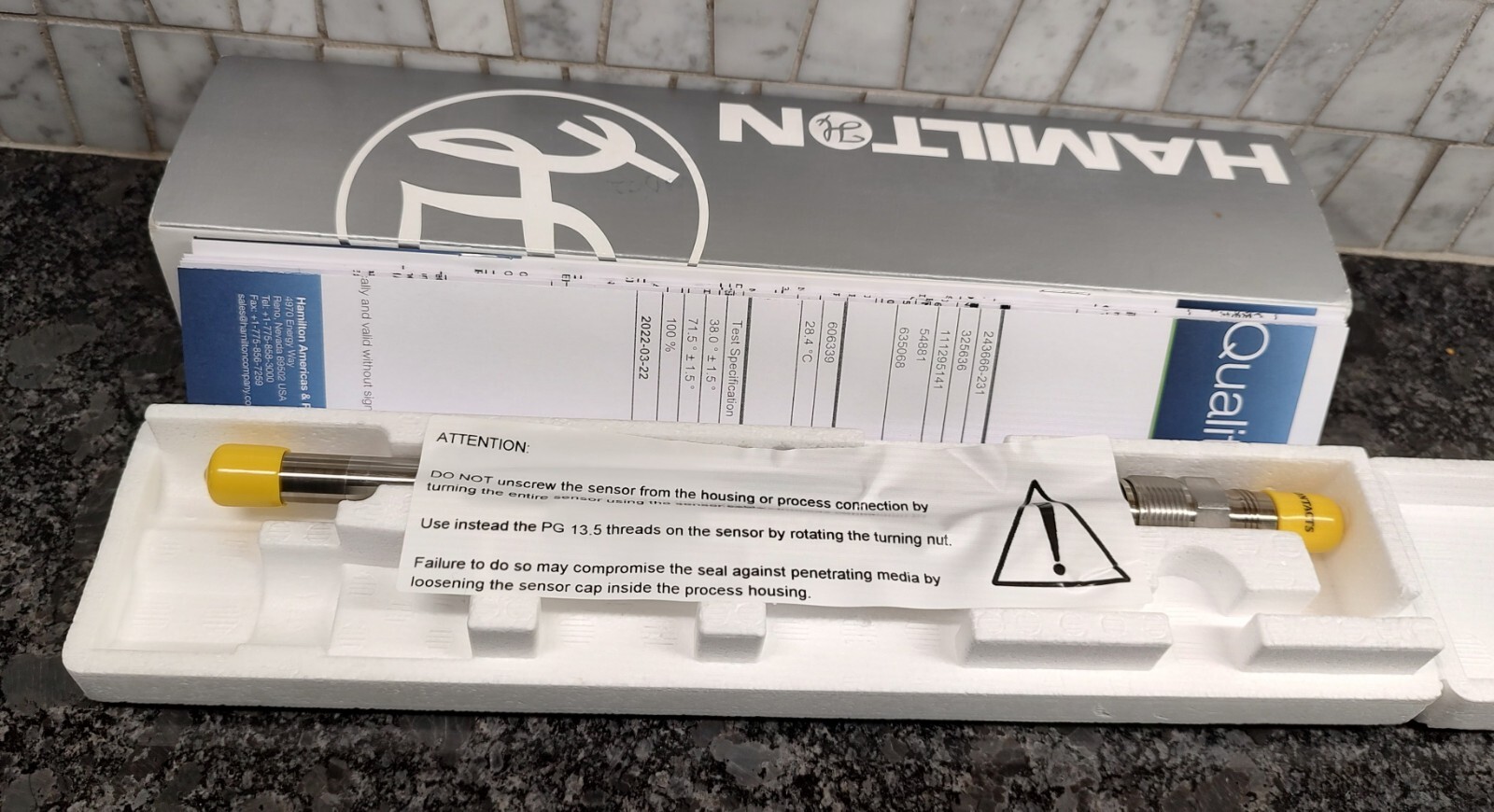 Hamilton 243666-231 VisiFerm DO ECS 225 H0 Sensor Sartorius Biostat BB ...