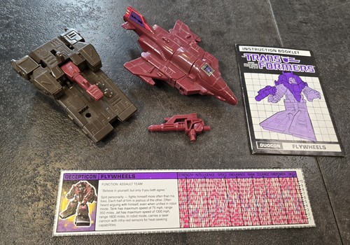 1987 G1 TRANSFORMERS FLYWHEELS DUOCONS COMPLETE w MANUAL & SPEC NICE ...